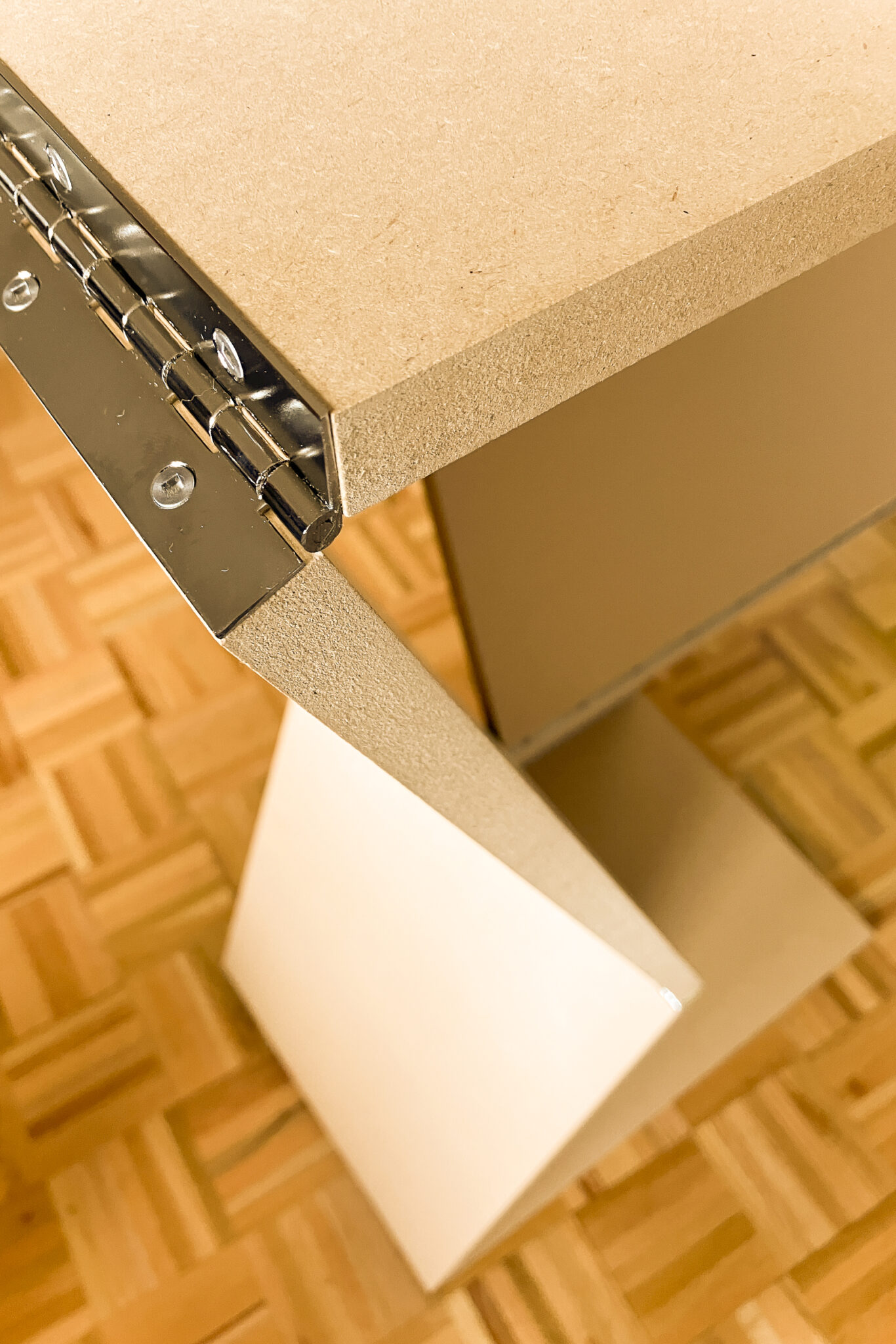 Self-obstructing Linkage—Vertical Form (detail), 2023, MDF, nickel ...